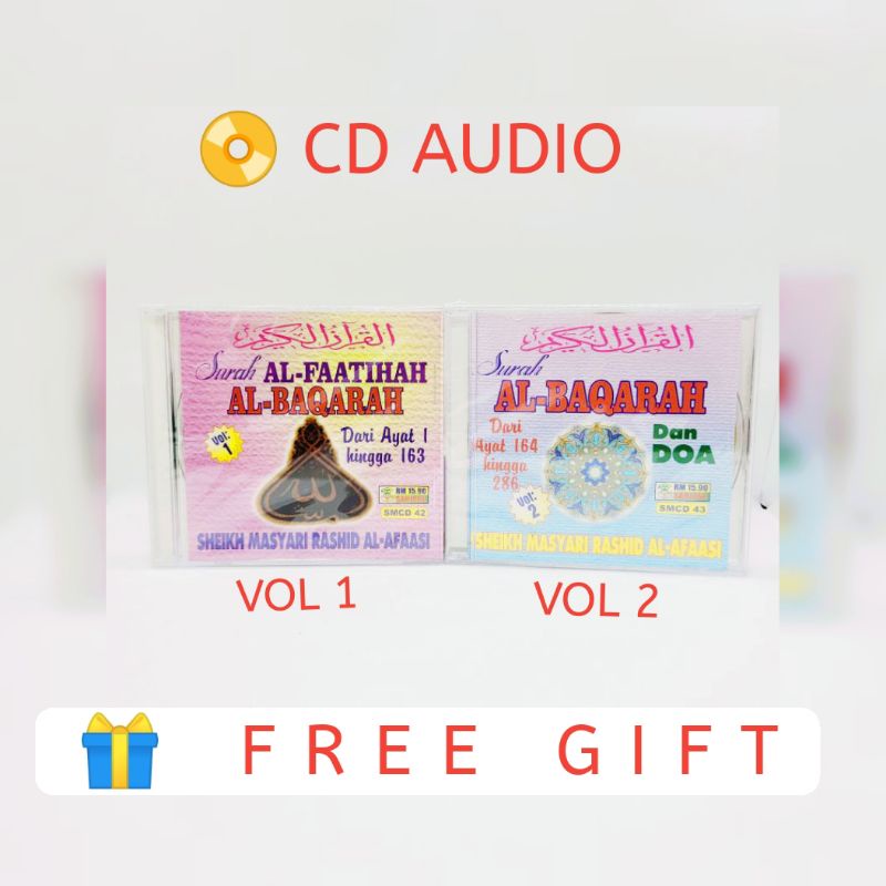 CD AUDIO 💯 ORIGINAL VOL 1 DAN VOL 2 SURAH AL BAQARAH 👳 SYEIKH MASYARI ...