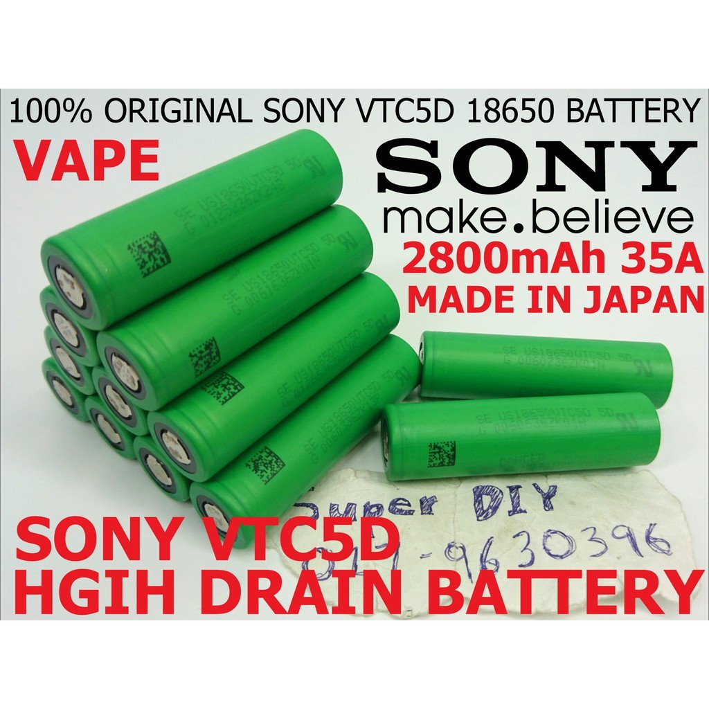 new model japan Sony 18650 VTC5D 3.7V 2800mAh Rechargeable Li-ion 35A High Drain limited Battery ...
