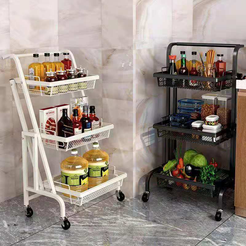 🔥 STOCK READY 🔥 3 TIER Trolley Rack Steel Movable Storage Rack Kitchen ...