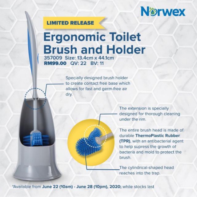 Norwex Ergonomic Toilet Brush and Holder