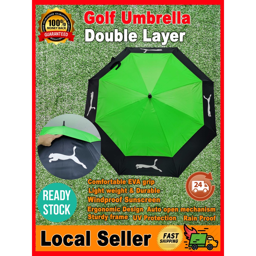 PUMA Golf Umbrella Double Layer Windproof Sunscreen Carbon Rainproof ...