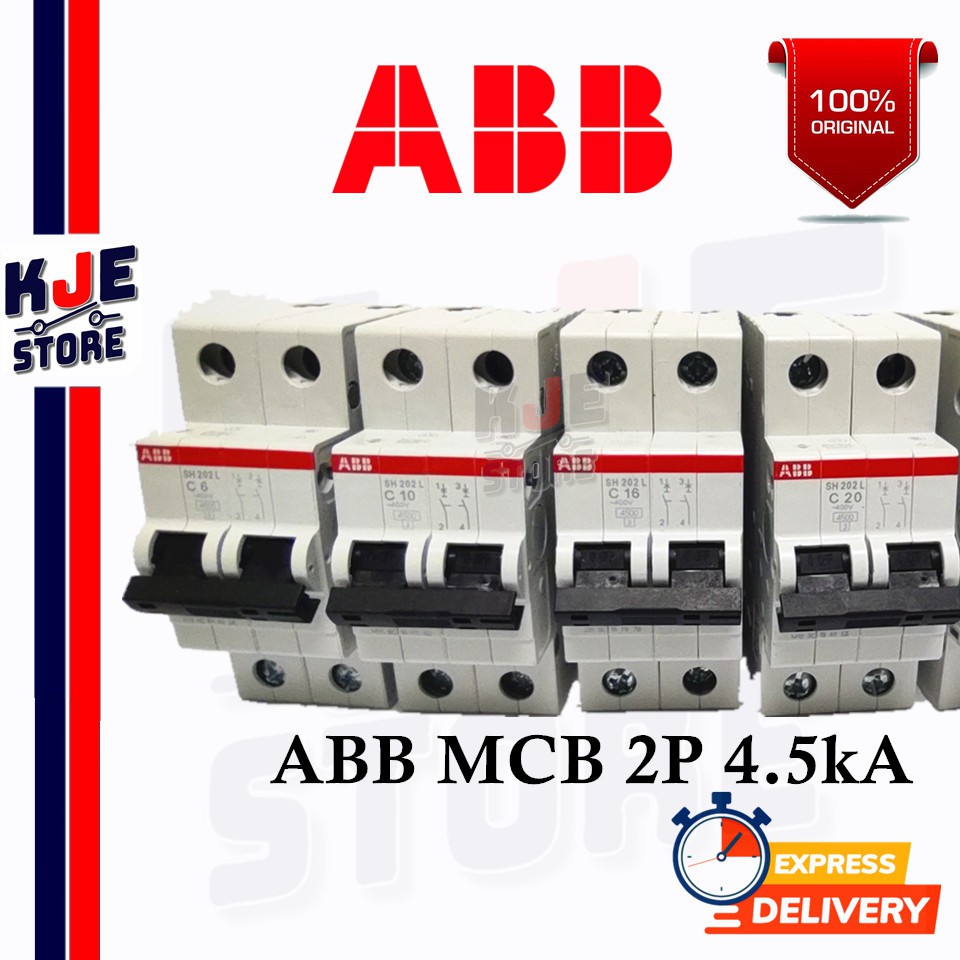 ABB MCB SH202 2P 4.5kA [6A/10A/16A/20A/32A/40A] [Ready Stock] | Shopee Malaysia