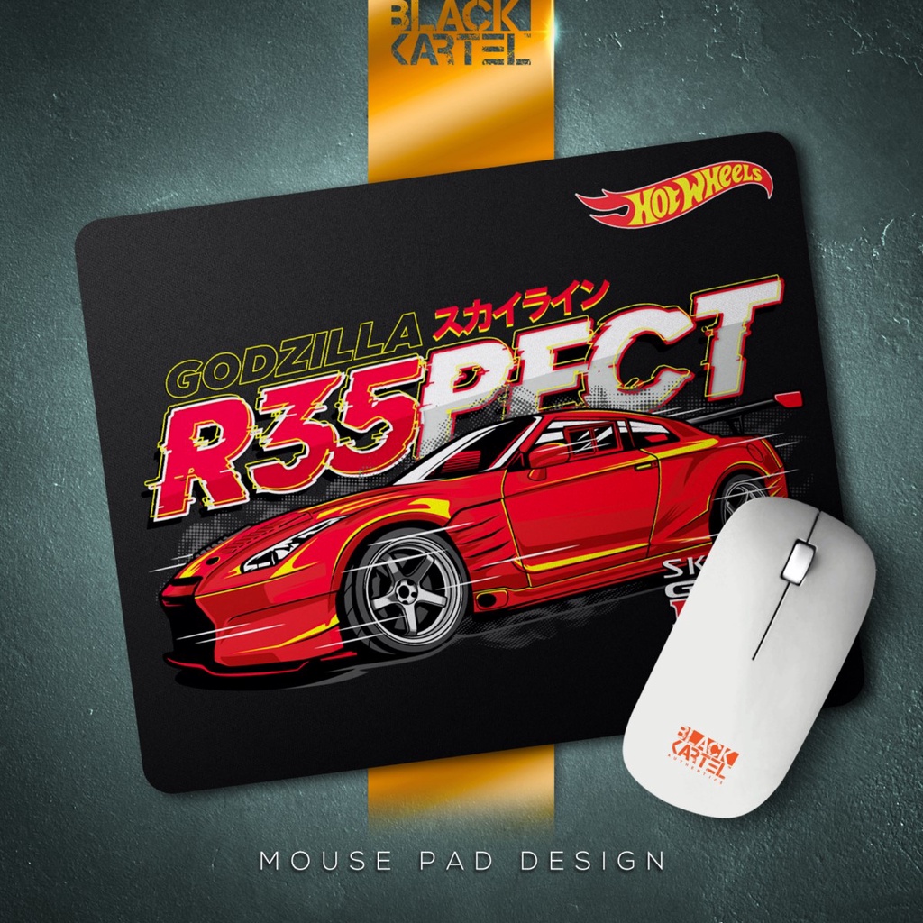 BLACK KARTEL [ GAMING MOUSE PAD - HOTWHEELS CAR DESIGN - NISSAN GTR R35 ...