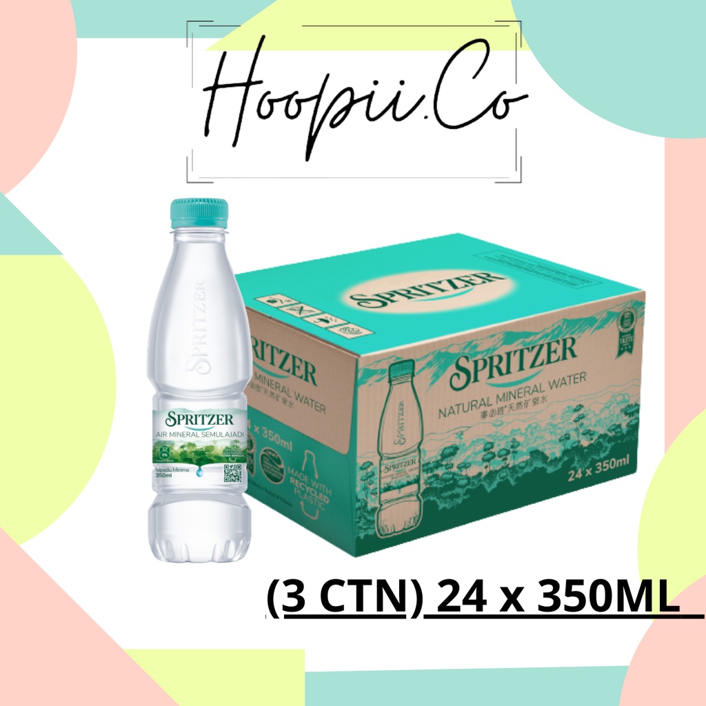 Spritzer Natural Mineral Water 24 x 350ml -- 3 Cartons | Shopee Malaysia