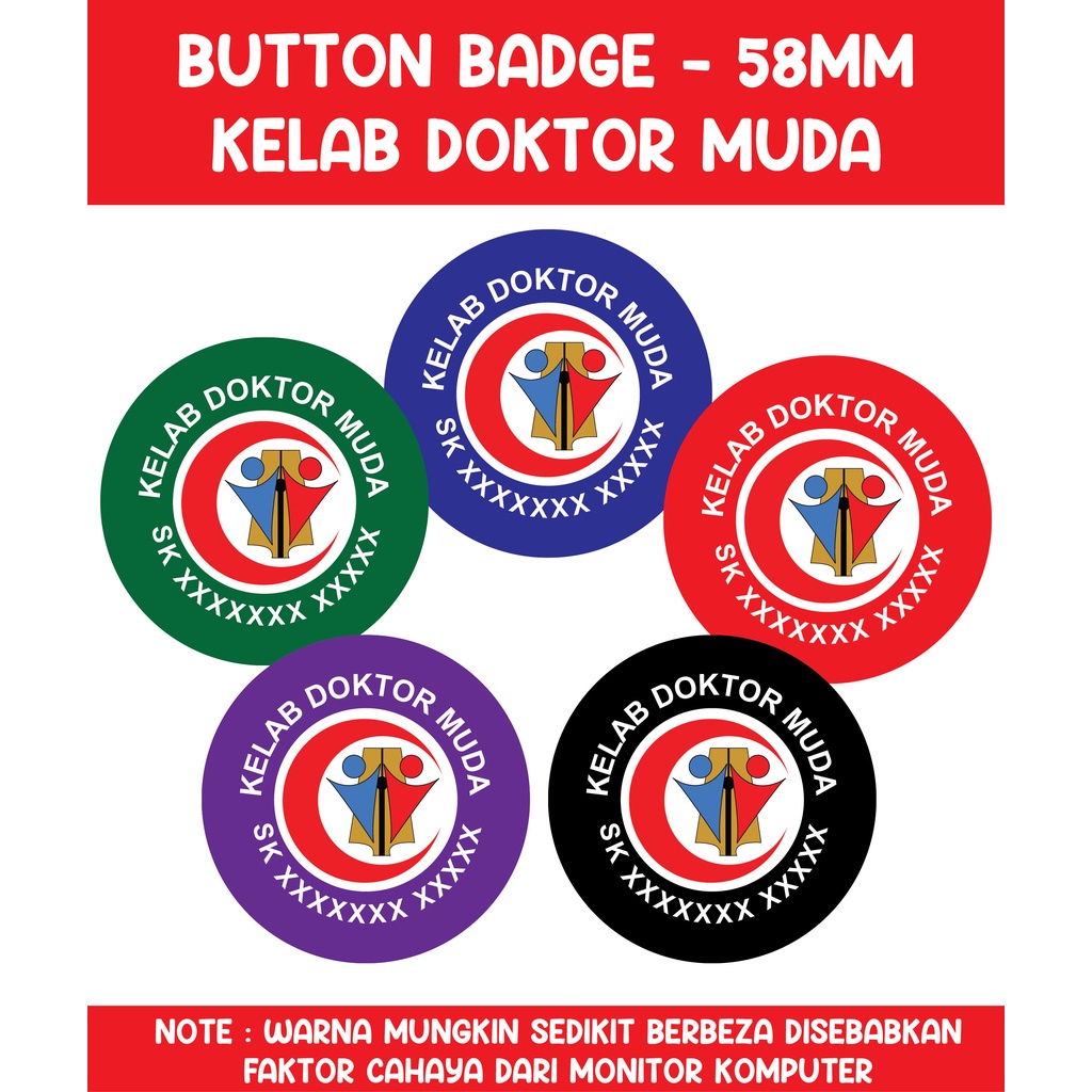 PRE-ORDER - BUTTON BADGE SAFETY PIN - KELAB DOKTOR MUDA SEKOLAH ...