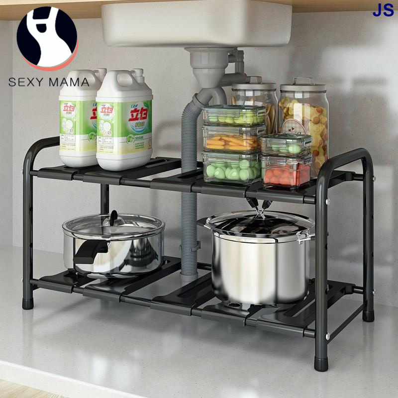 ️ JS Bawah Sinki rak(Boleh Dipanjangkan) Rak Letak Barang Dapur periuk ...