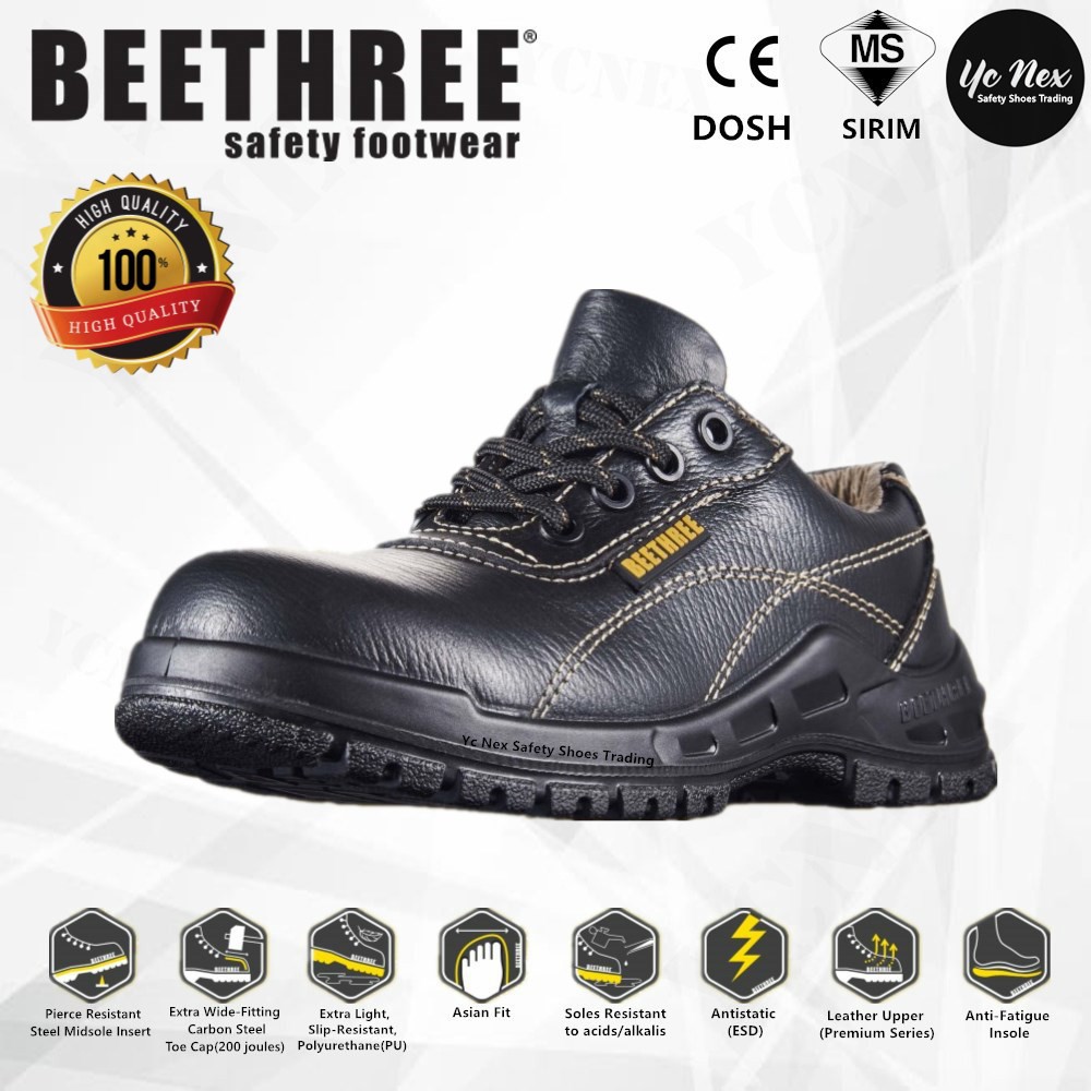 WOMEN SAFETY SHOES BT8821 LEATHER LOW CUT LACE UP SHOES 4.5 INCHES ...
