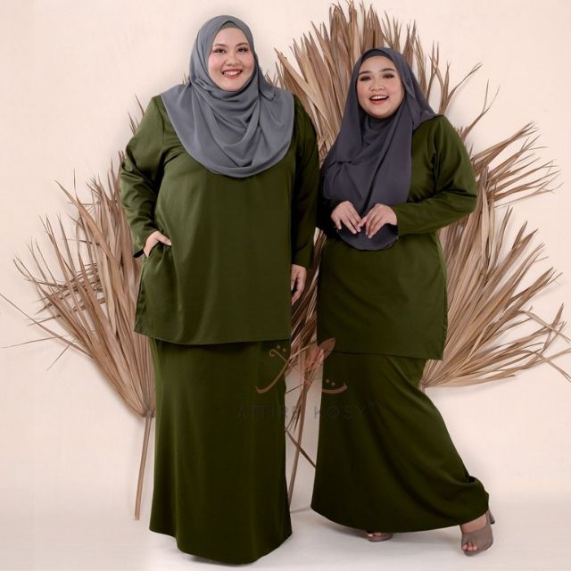 Marina plain kurung plussize dan normal saiz | Shopee Malaysia