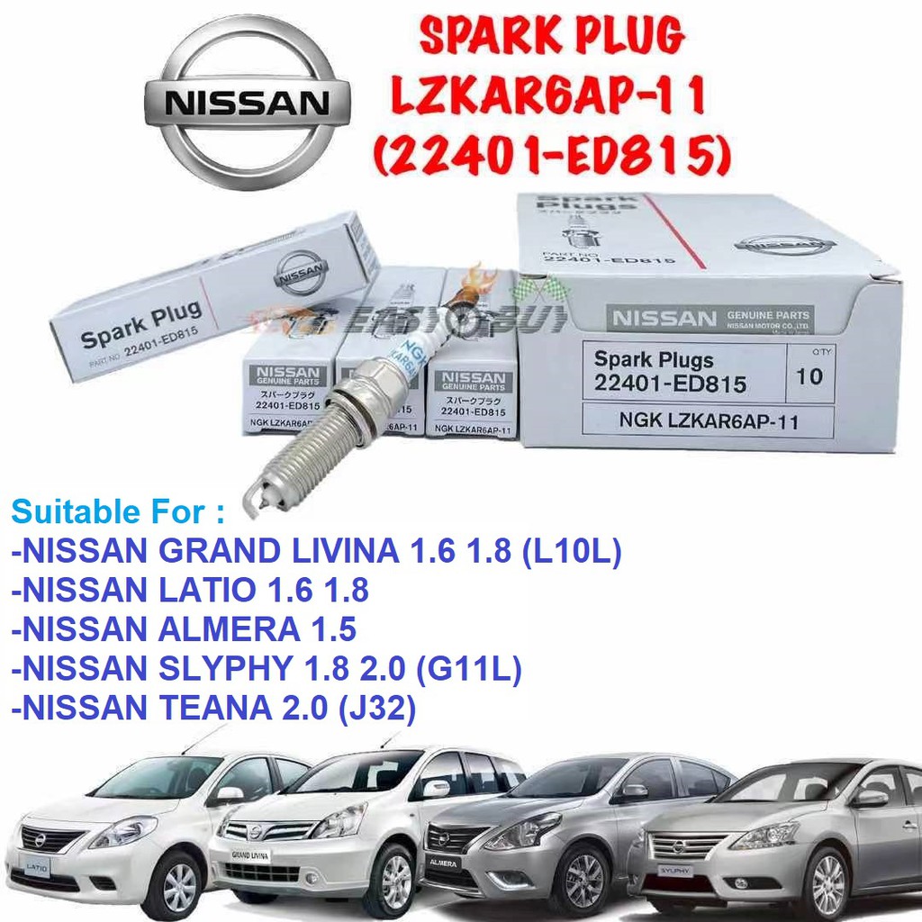 SPARK PLUG (1set = 4pcs) NISSAN ALMERA GRAND LIVINA 1.6 1.8 SYLPHY G11L ...