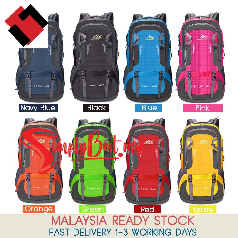60L Backpack Hiking Outdoor Backpack Travel Backpack Beg Galas Hiking ...