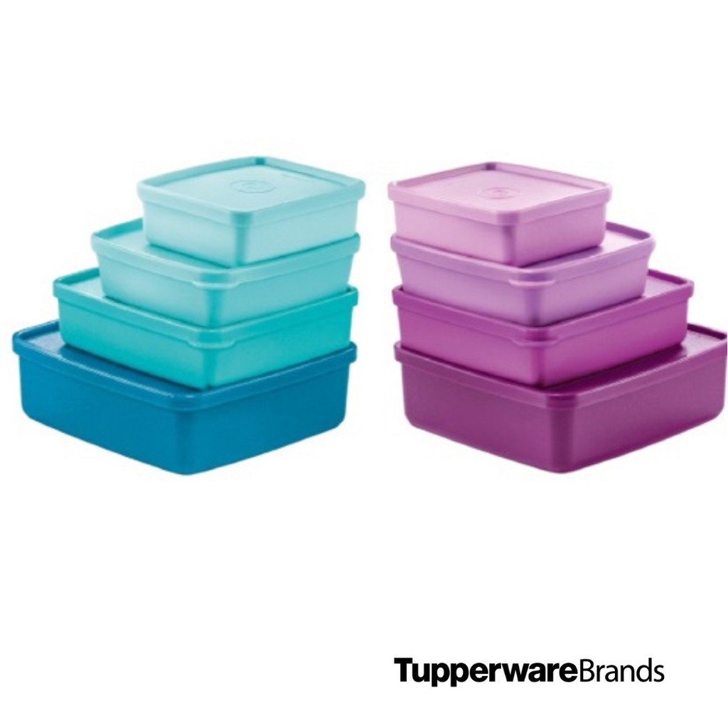 Tupperware Square Away Set of 4 compact Sizes | Shopee Malaysia