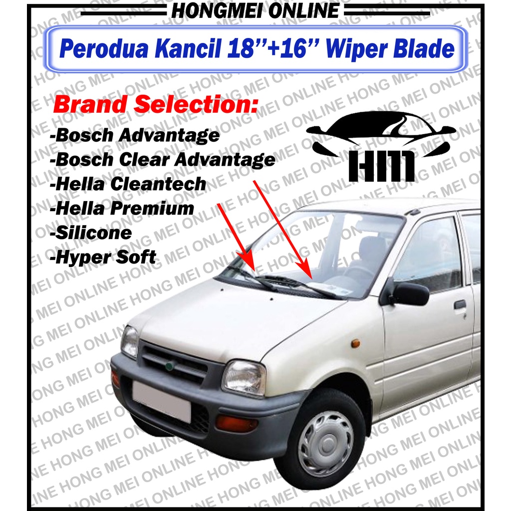 Perodua Kancil Wiper Blade 16''+18'' (1 pair) | Shopee Malaysia