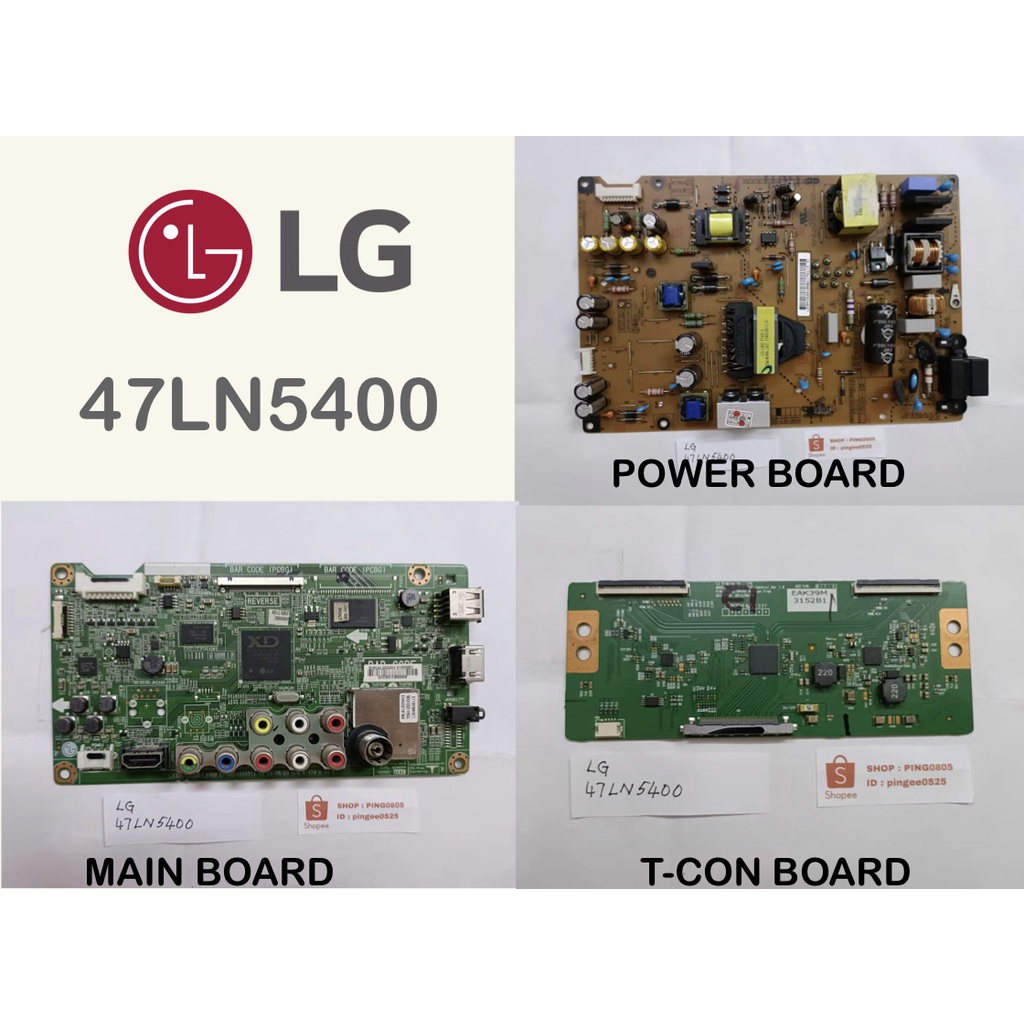 LG LED TV 47LN5400 47” Power Board LGP4750-13PL2 EAX64905501 Main Board ...