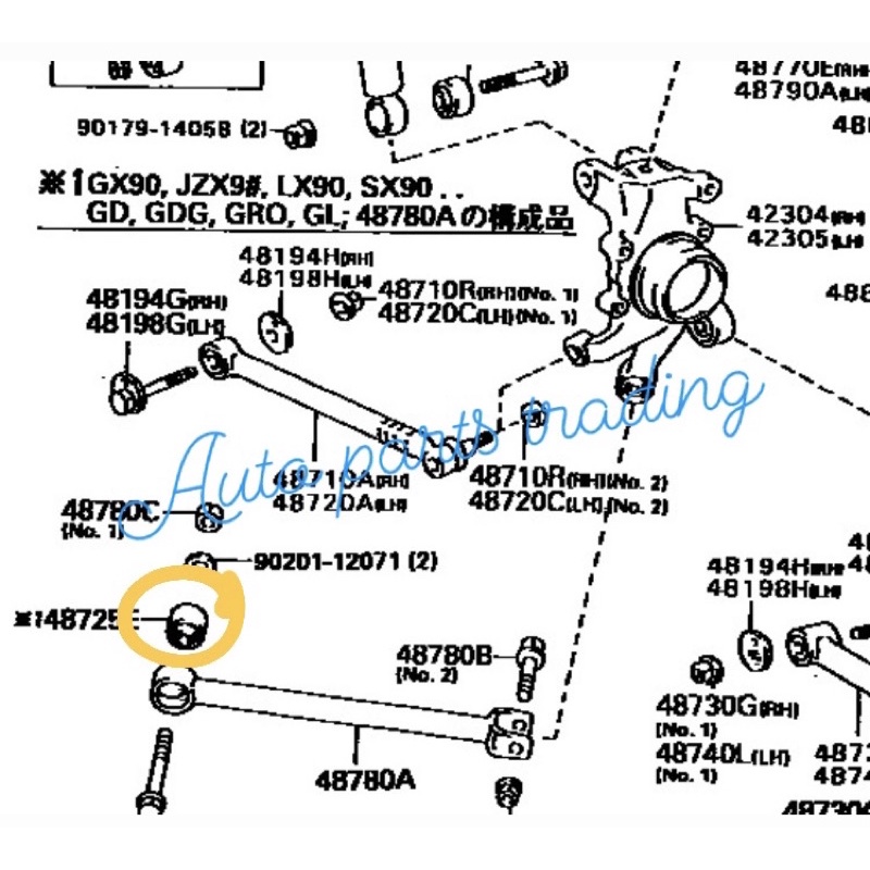 TOYOTA MARK 2 II CHASER JZX90 JZX100 REAR SUSPENSION ARM BUSH | Shopee ...