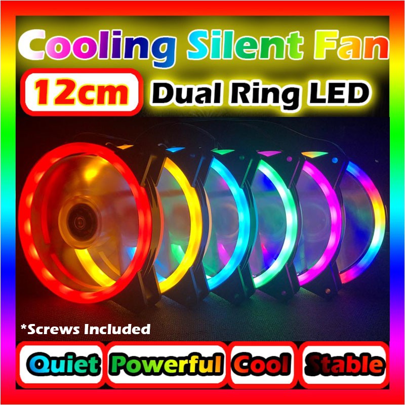 RGB Fan Dual Ring LED 12cm pc fan 120mm pc cooling fan rainbow rgb fan ...