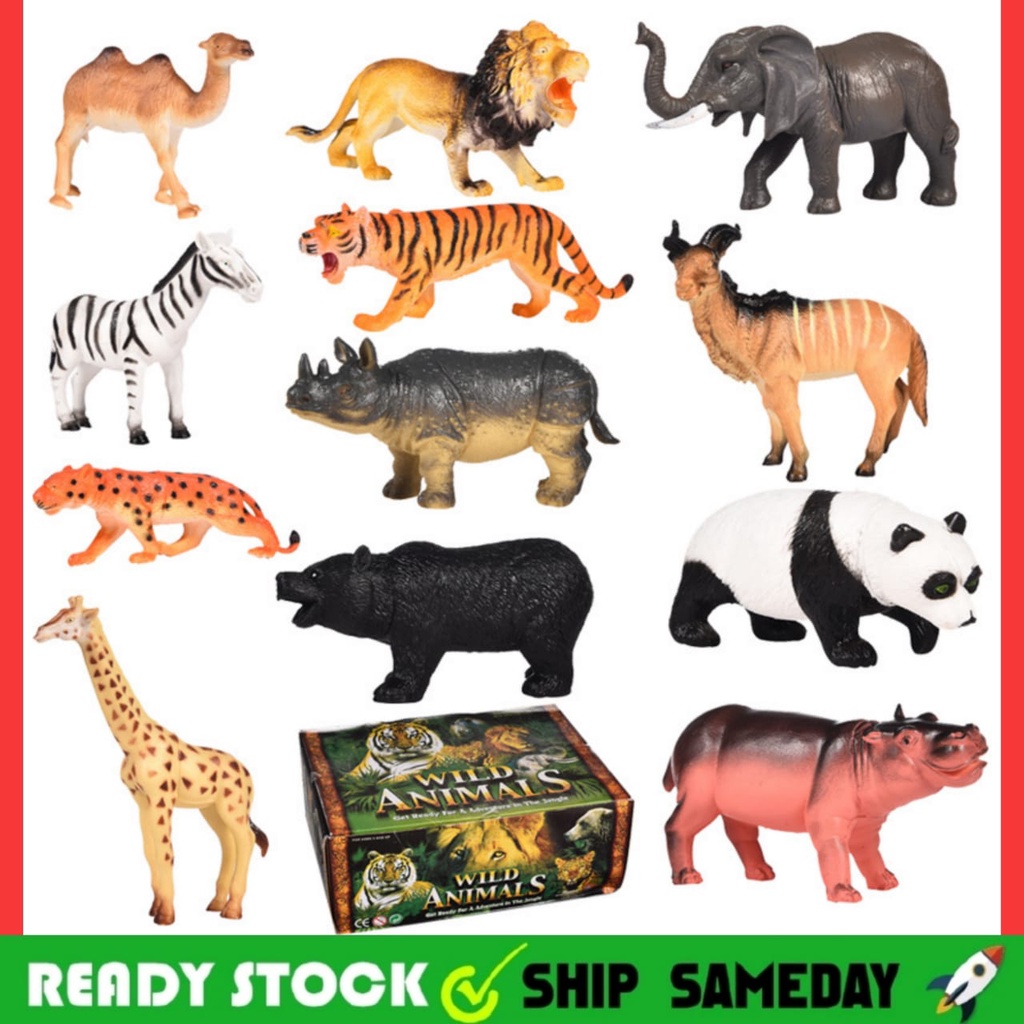 12 in 1 Rubber Animal Figure Toy for Kids Animal Toys Realistic Sea ...