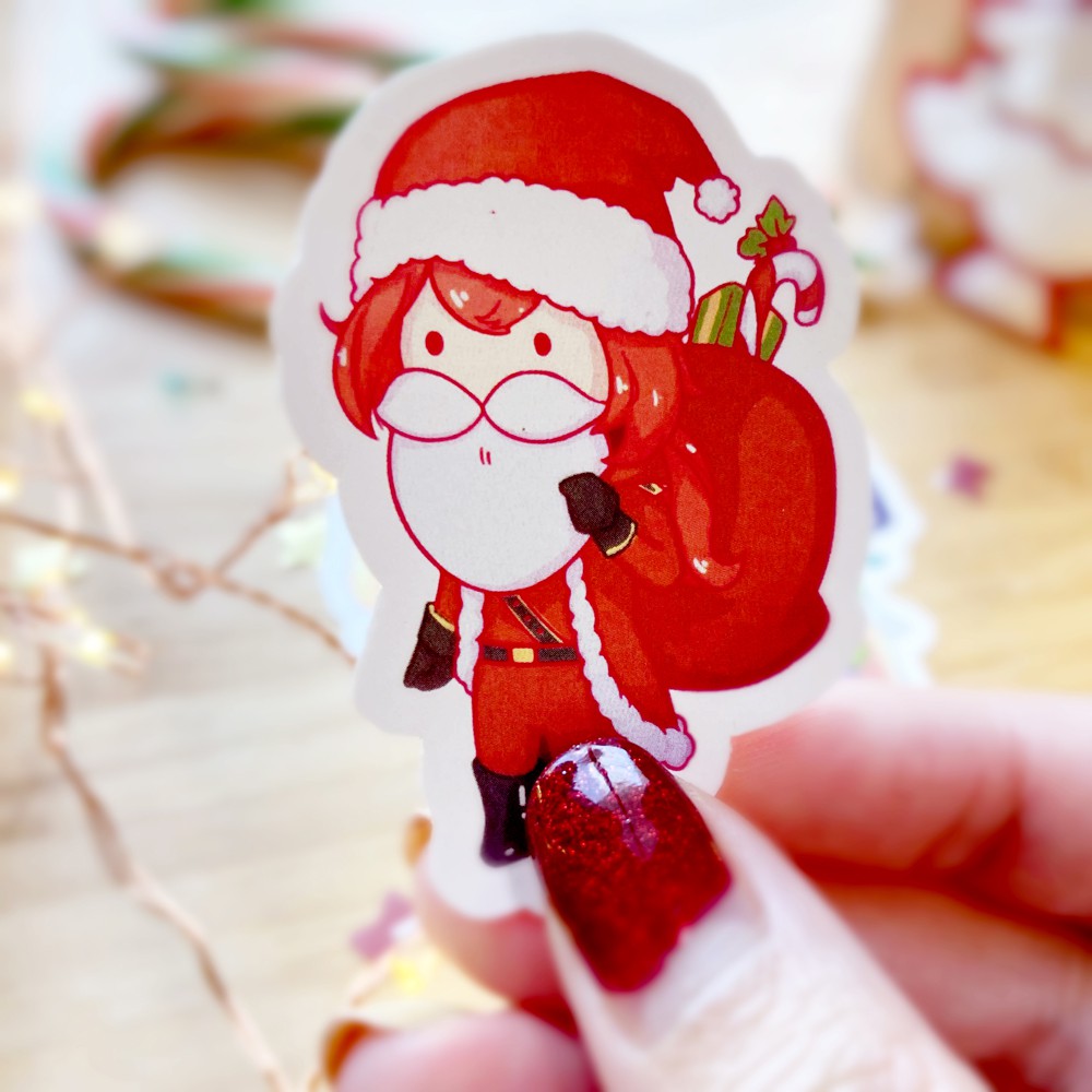 Genshin Impact Diluc Kawaii Cute Christmas Waterproof Sticker【Limited ...