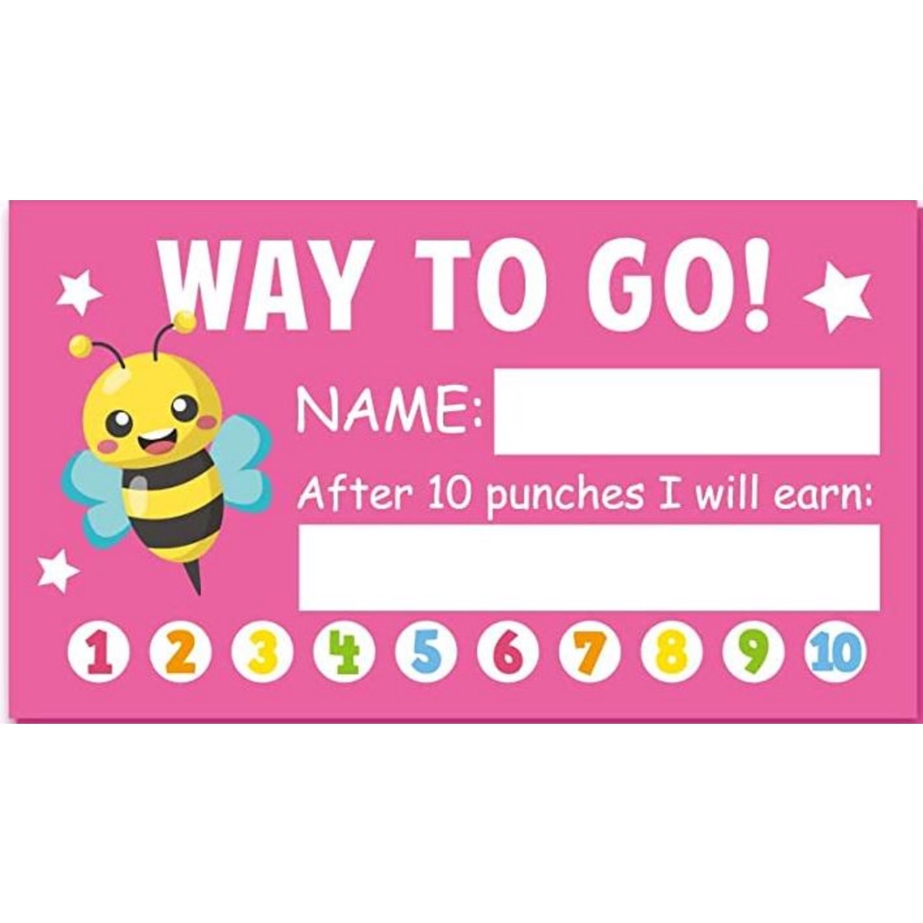 50 Pieces Punch Cards, Incentive Loyalty Reward Card Student Awards ...