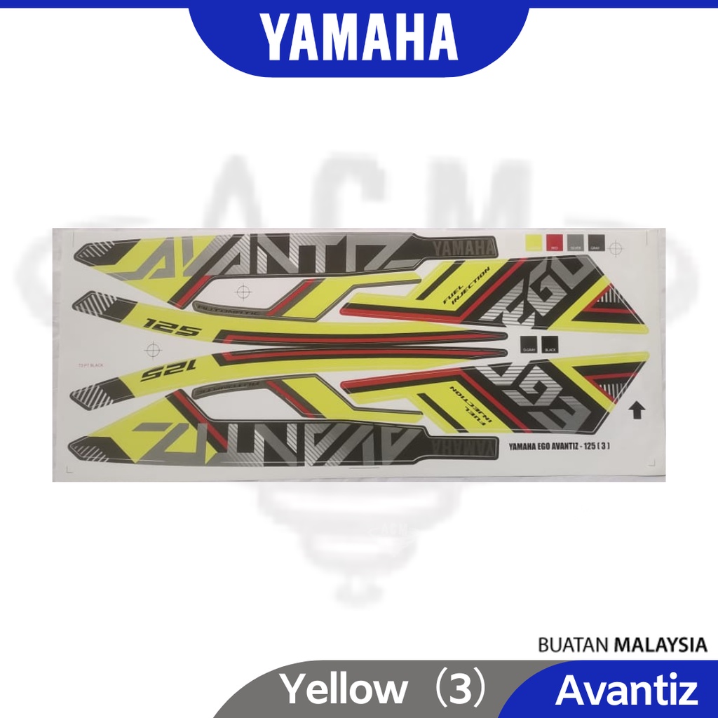 YAMAHA Ego Avantiz Body Cover Set Coverset Sticker Strike Stripe Ego ...