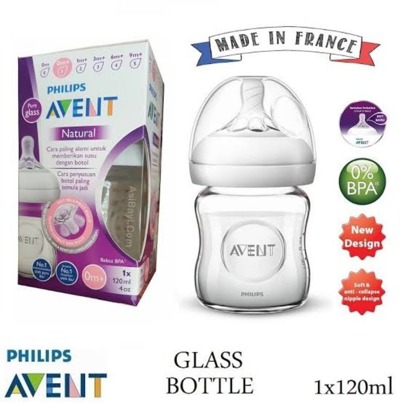 Philips Avent Natural Bottle Glass/ Avent Baby Milk Bottle | Shopee ...