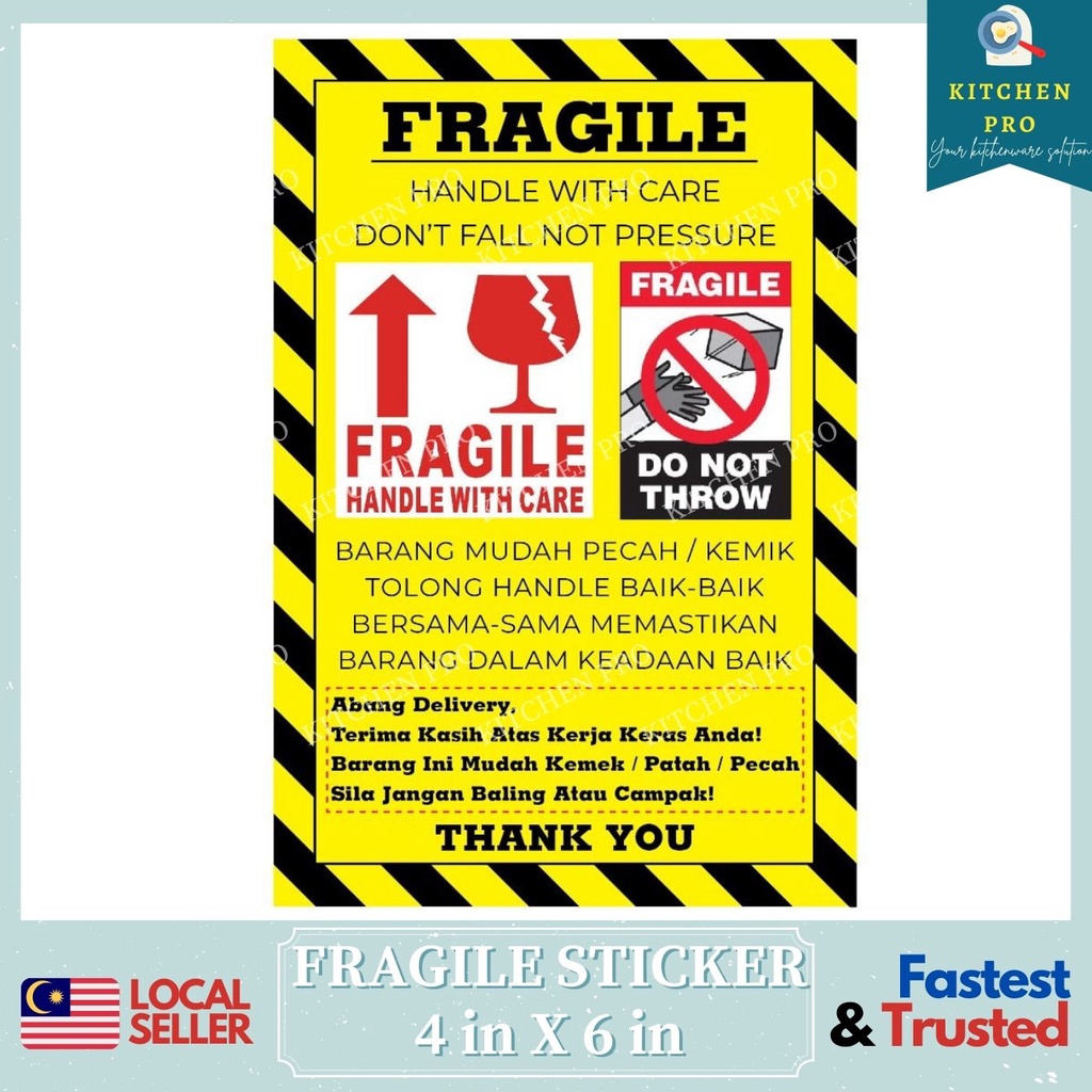 𝐊𝐈𝐓𝐂𝐇𝐄𝐍 𝐏𝐑𝐎 | 300PCS Fragile Sticker Roll / Parcel Packing Label ...