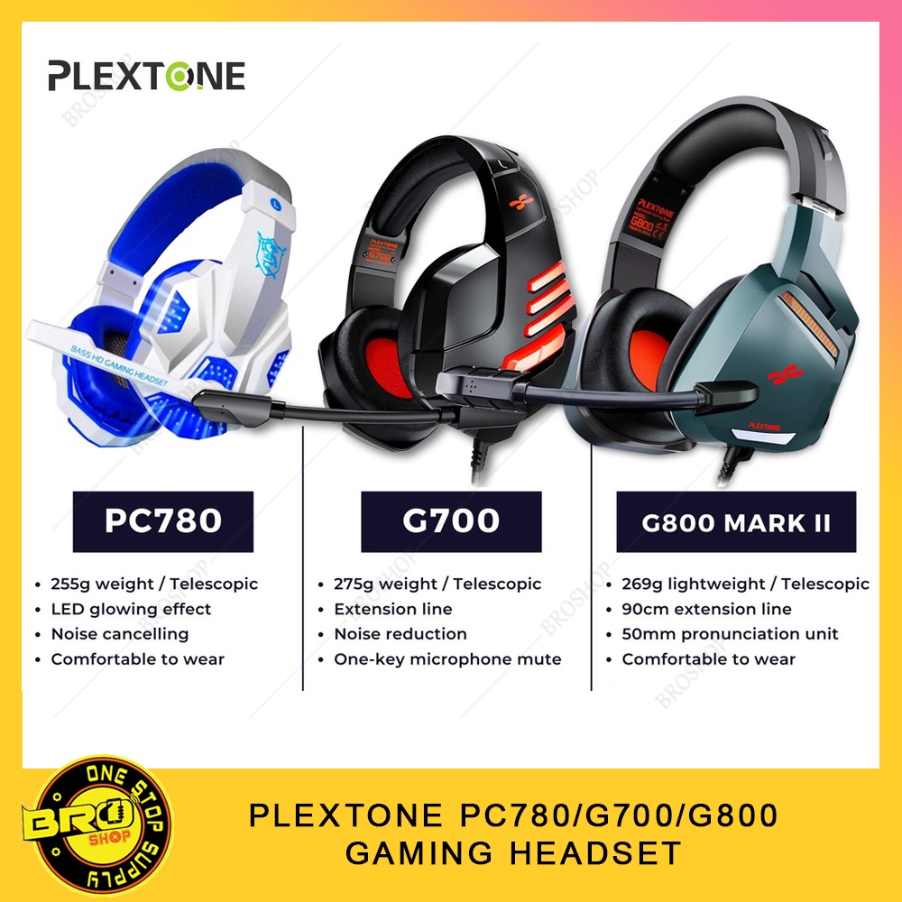 Plextone Extra Bass Audio Jack Gaming Earphones Stereo Gamer Headphones ...