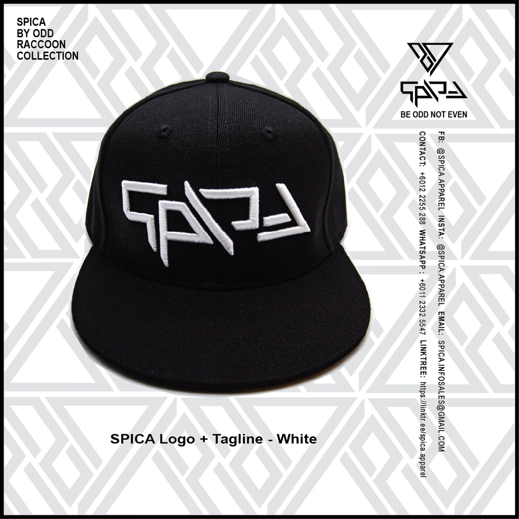 SPICA Logo + Tagline Snapback - White | Shopee Malaysia