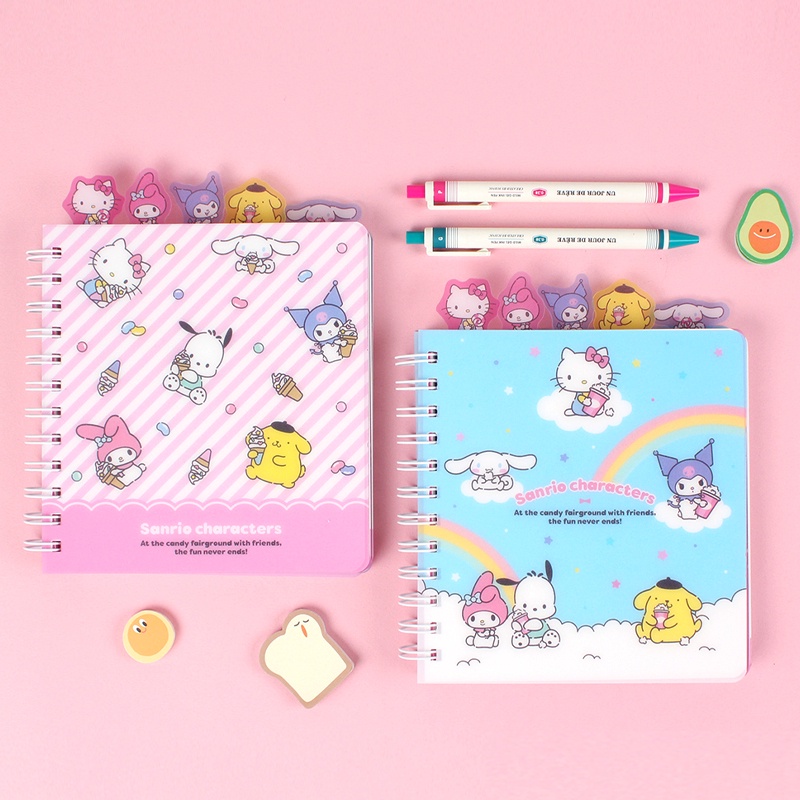 Sanrio Characters Index Lined Spiral Notebook Spring Notepad Cute ...