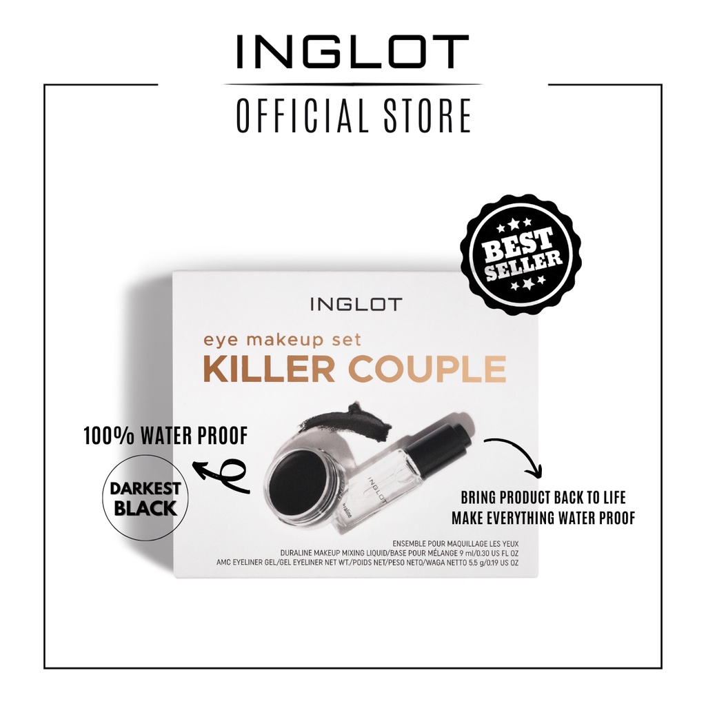 INGLOT Eye Makeup Set Killer Couple (Revive Mixer Duraline + Blackest ...