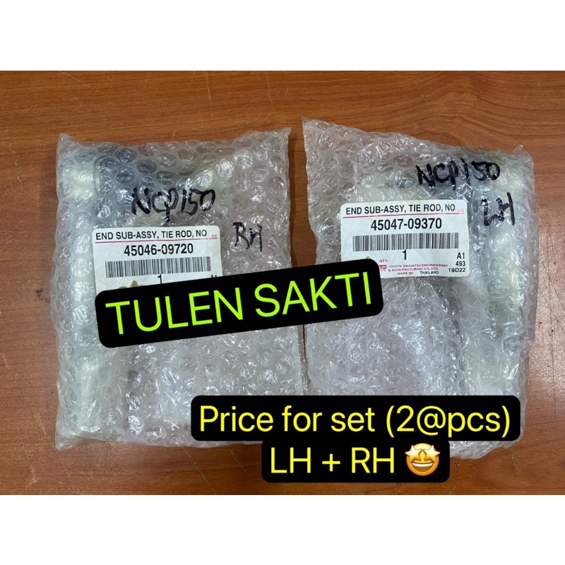 ORIGINAL TOYOTA YARIS VIOS NCP150 NSP151 (2014-2022) TIE ROD END (2 ...