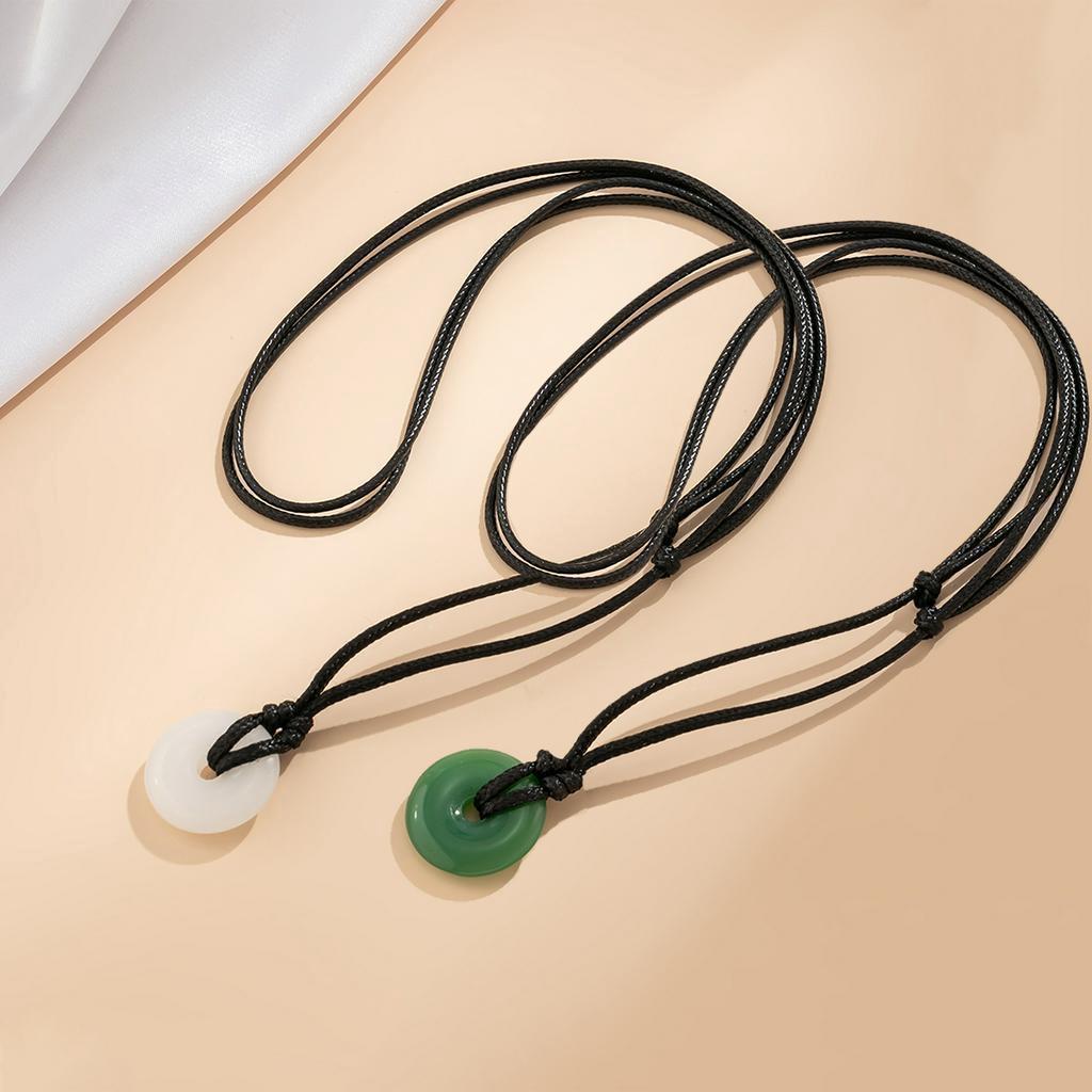 Trendy Rope Chain Necklace with Chinese Ping Buckle Pendant - Health ...