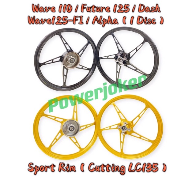 Wave 110/Future 125/Wave Dash 125 110/Alpha/Wave 125 Fi (1 Disc) (Cutting LC135) Sport Rim Siap ...