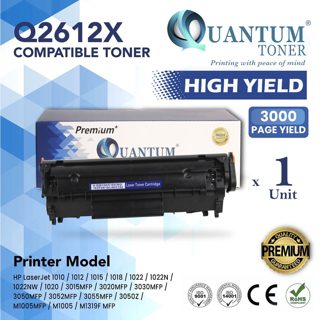 Compatible Toner 12A Q2612A Q2612X HP LaserJet 1010 1012 1015 1018 1020 ...