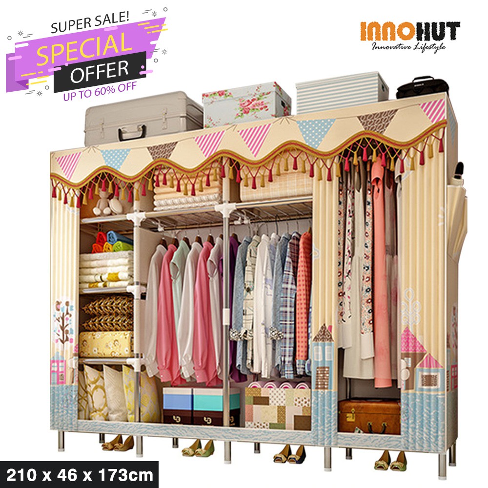 Innohut Super King Size Cabinet Wardrobe With Pelmet Closet Clothes ...