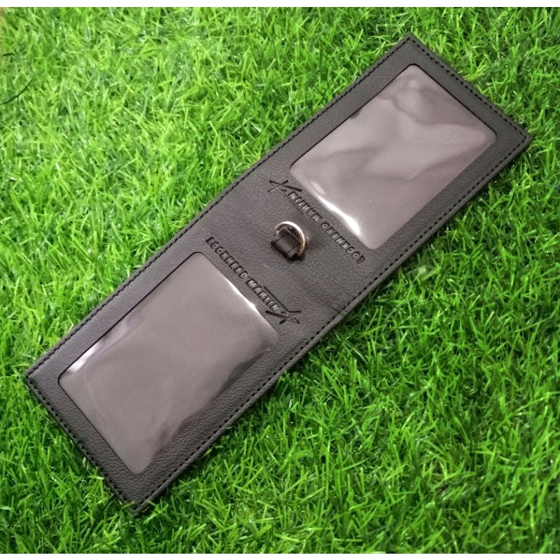 2 Sided ID Card Holder LOCKHEED MARTIN PU Leather Magnetic lock 4 slots ...