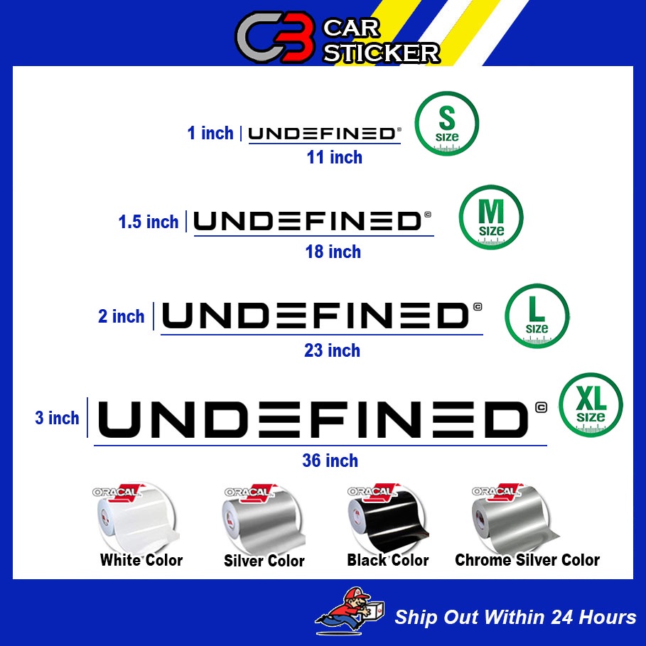 UNDΞFINΞD Original Car Sticker Undefined / cs714 | Shopee Malaysia