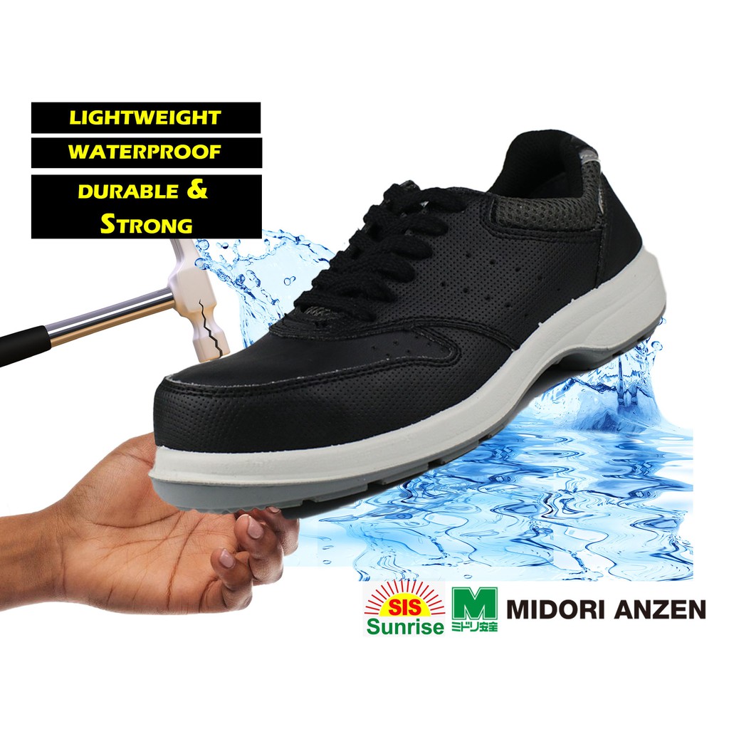 Midori Anzen Safety Shoe (NO.1 IN JAPAN) MSZ090 BLACK | Resin toe cap ...