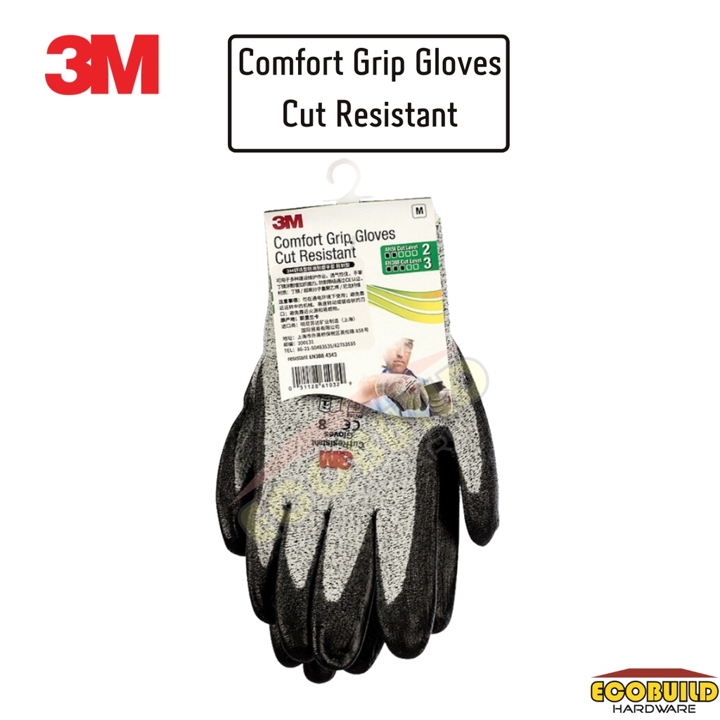 3M Comfort Grip Gloves Cut Resistant Size M and L (CGM-CRE) | Shopee ...