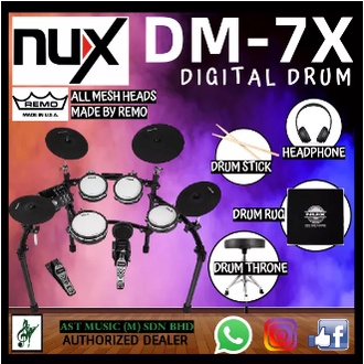NUX DM-7X Professional Digital Drum Set with All Mesh Heads / DM7X ...