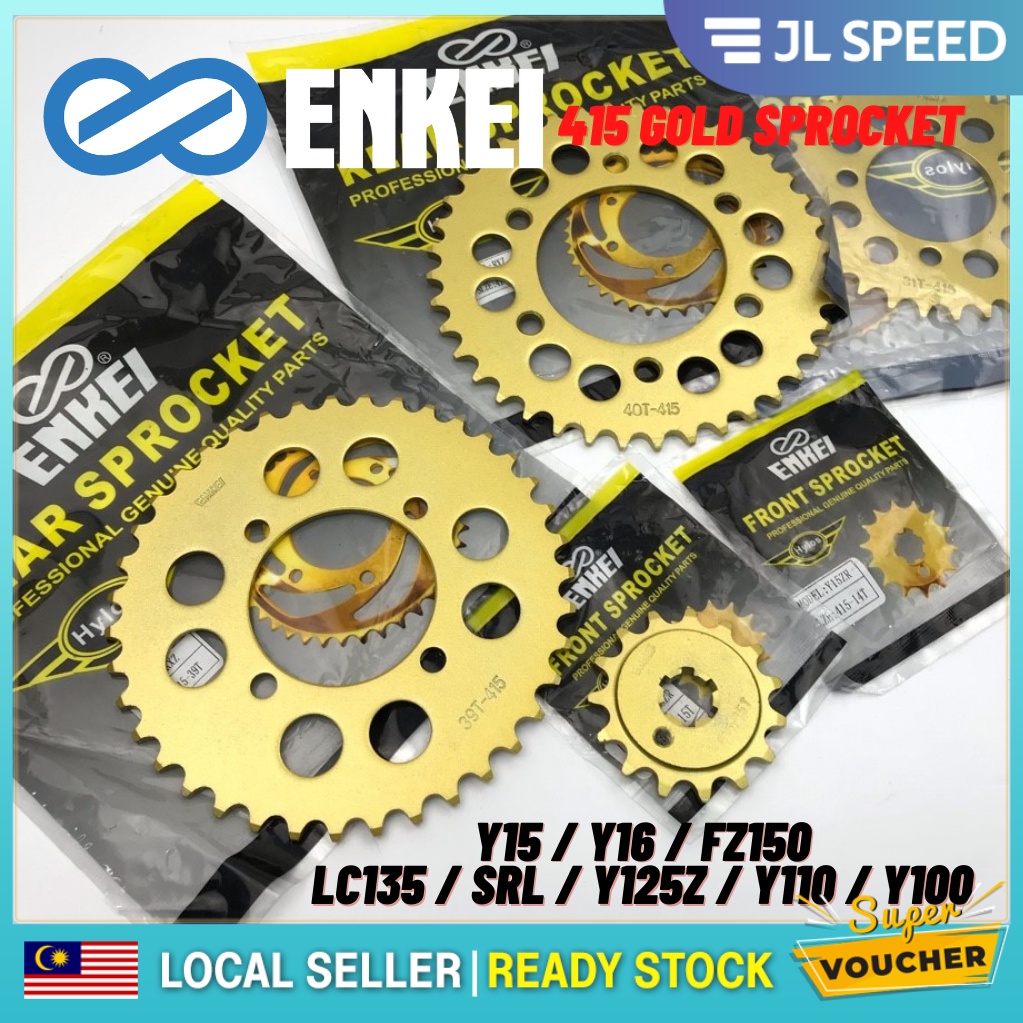 ️ENKEI SPROCKET SPOKET GOLD 415 FRONT/REAR Y15 Y15ZR Y16 FZ150 135LC LC135 RXZ 125ZR Y125Z ...