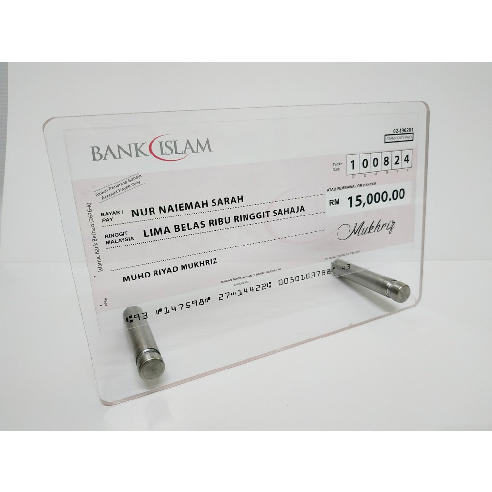 Mock Up Cheque mockup cek Instant Wedding, Replika Cek Hantaran Kahwin ...