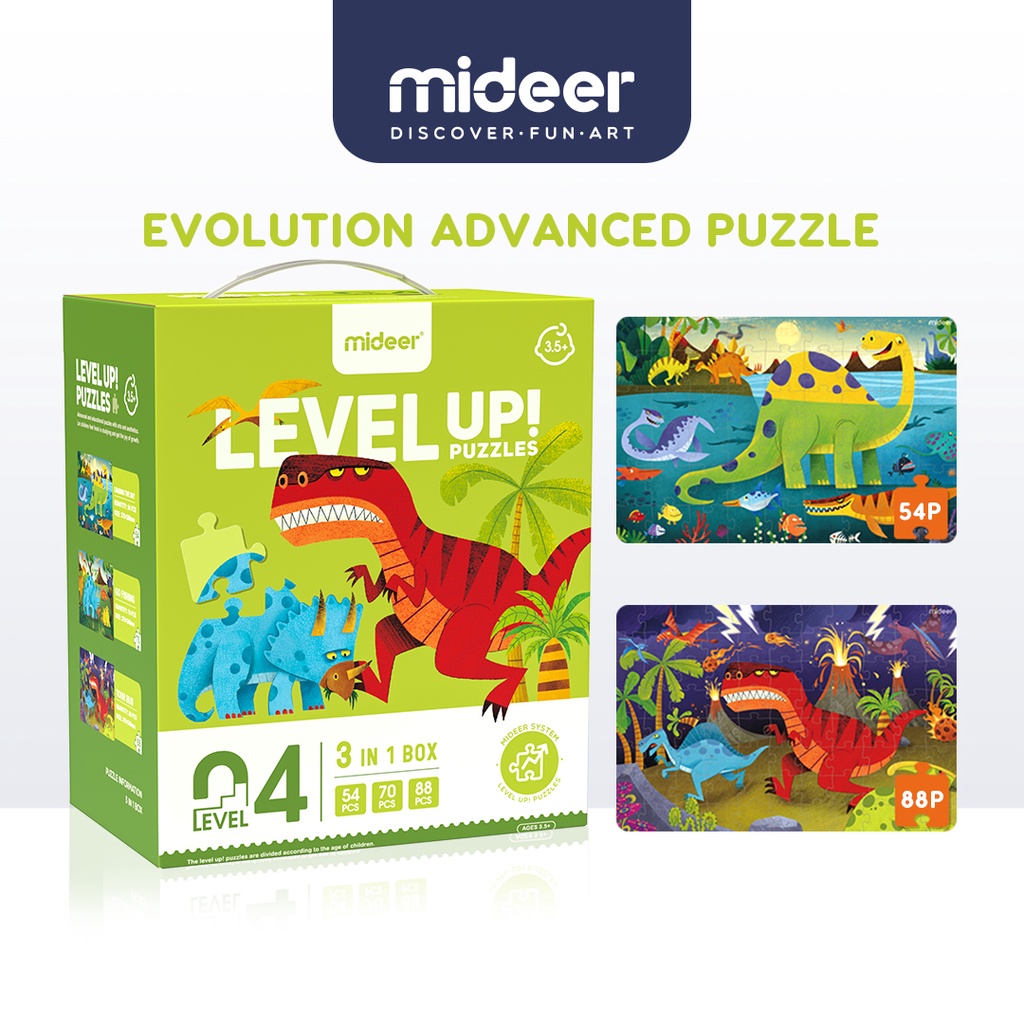 MIDEER Evolution Level Up Puzzle Level 4-Dinosaur Cognition | Susun ...
