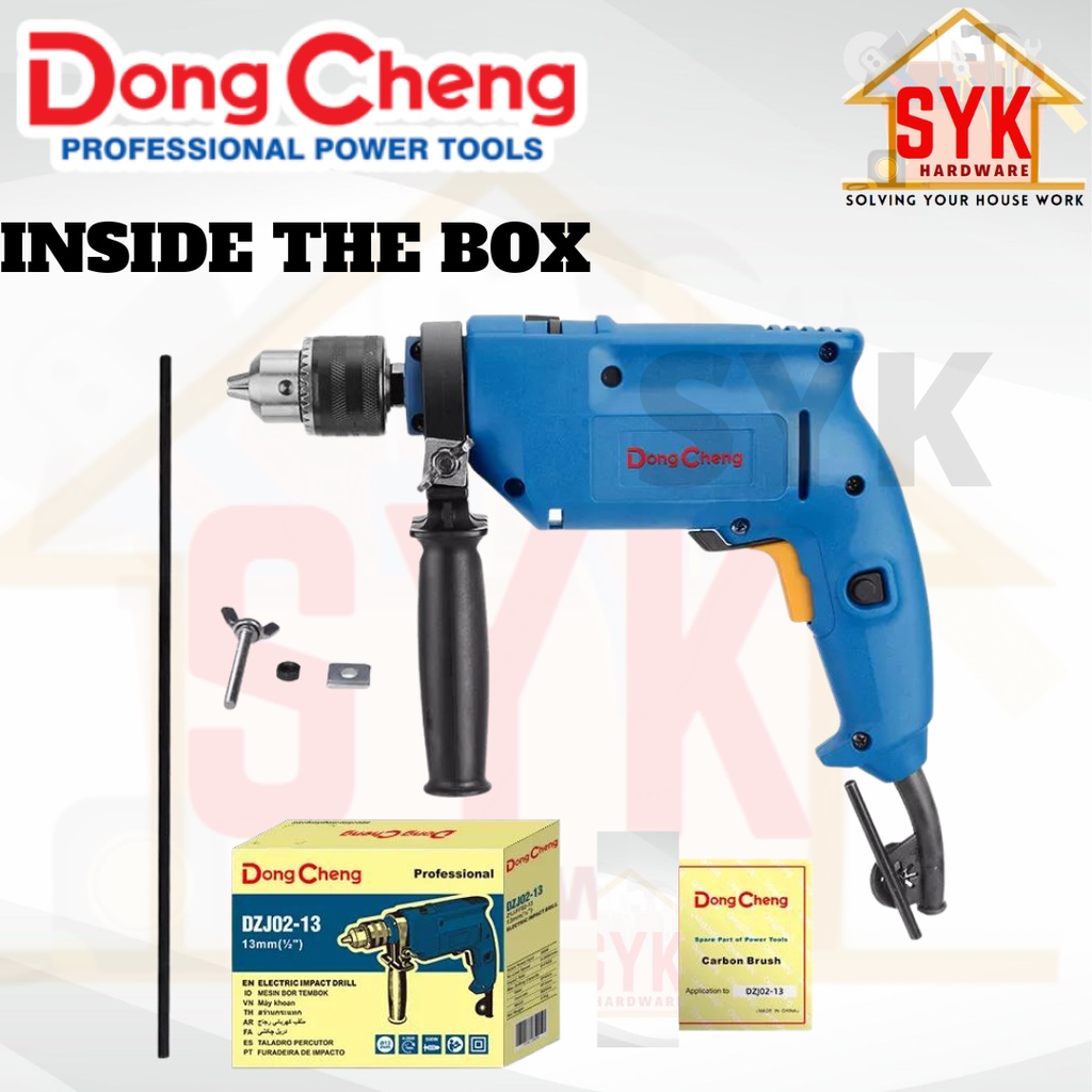 SYK DONGCHENG DZJ02-13 500W Electric Impact Drill Machine Power Tools Hand Drill Impact Gun ...