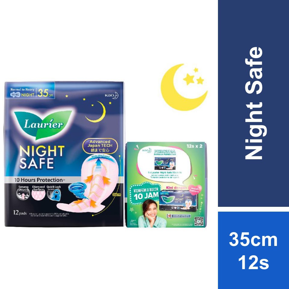 LAURIER Night Safe Wing Twin Pack (35cm x 12s) FOC LAURIER Night Safe ...