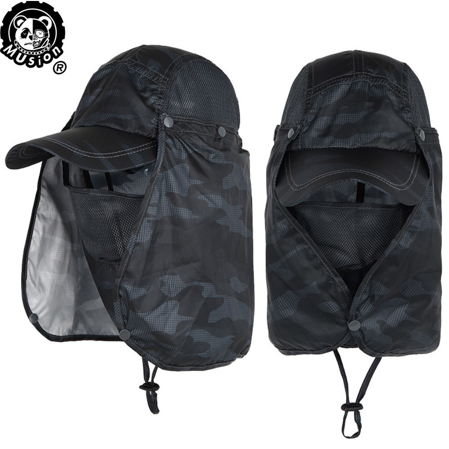 Musion Ready Stock Sun Protection SPF 50 Hat Man Detachable Face Cover ...