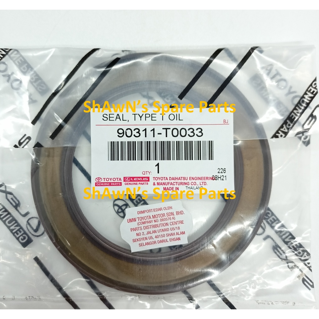 ORIGINAL Flywheel Oil Seal Toyota Vios NCP42 NCP93 NCP150 2003-2015 (75*107*8) 90311-T0033 ...