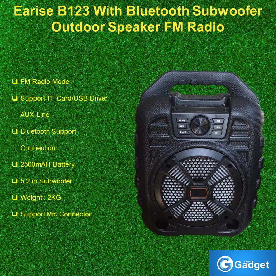 EARISE B123 OUTDOOR SPEAKER WITH SUPPORT FM RADIO/SDCARD/MIC/PENDRIVE ...