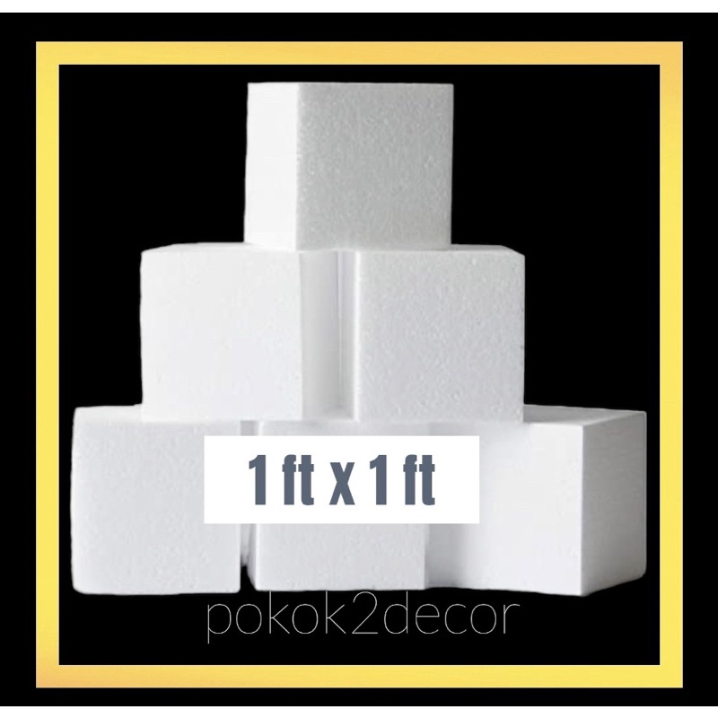 Polystyrene Polyfoam Block Span (1ft x 1ft x 1ft) Square (Span pelamin ...