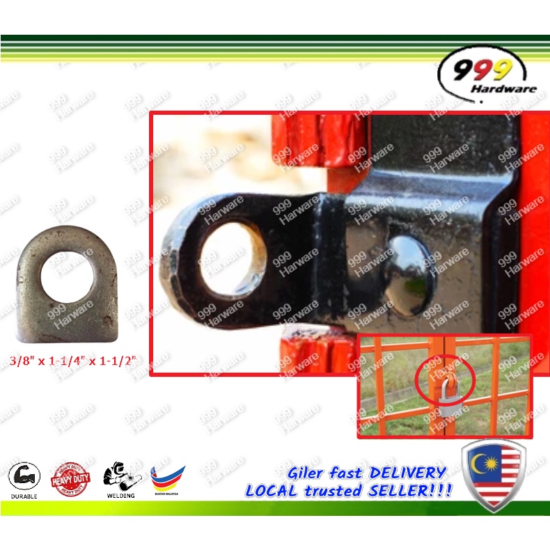 999 8mm GRILL WELDING PADLOCK EYE BRACKET (3/8") / WELDING DOOR EAR ...
