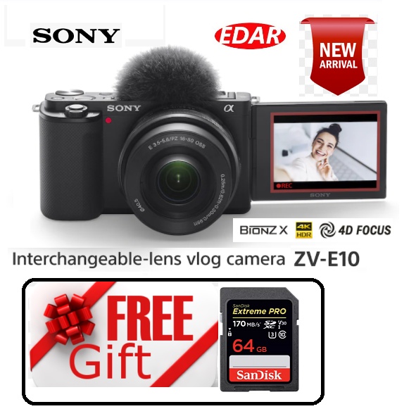 Sony ZV-E10 ZVE10 Mirrorless Camera with 16-50mm Lens | Shopee Malaysia